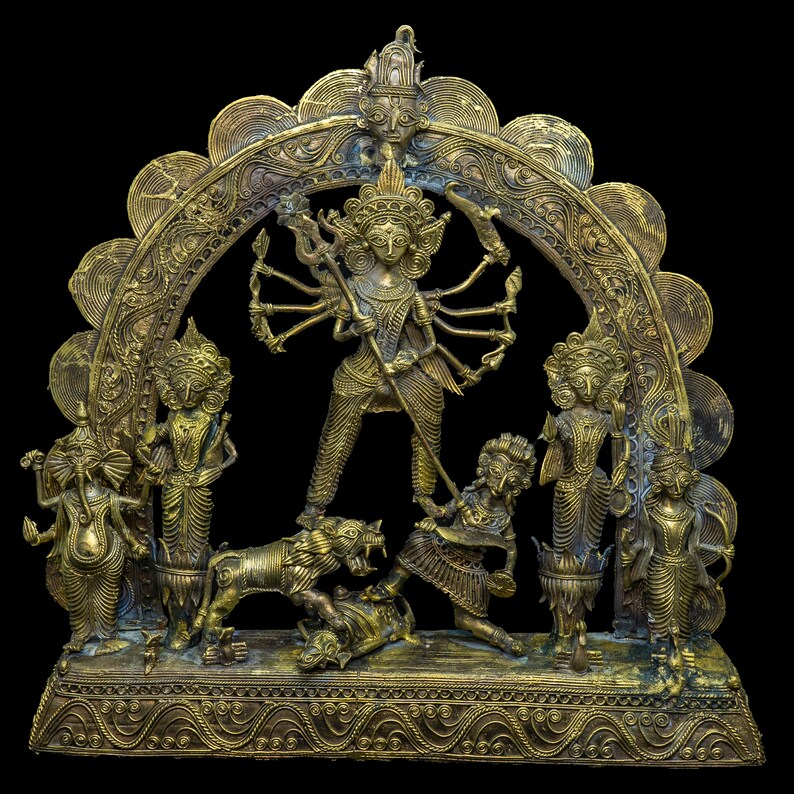 Dhokra Art of Goddess Durga Statue Indian Brass Figurine - Etsy