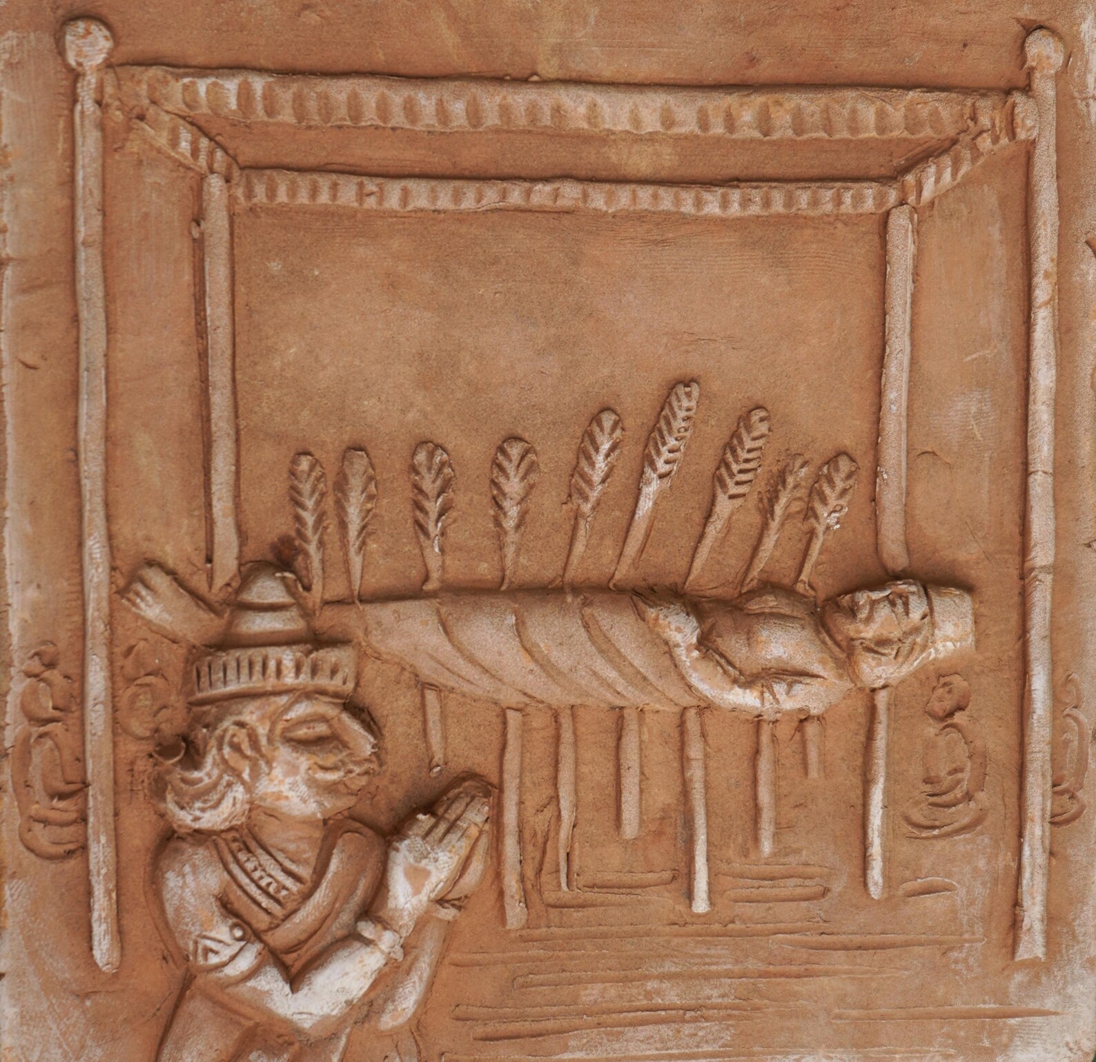 Handmade Terracotta Tiles Depicting Scenes of Mahabharat Set of 2 Hindu ...