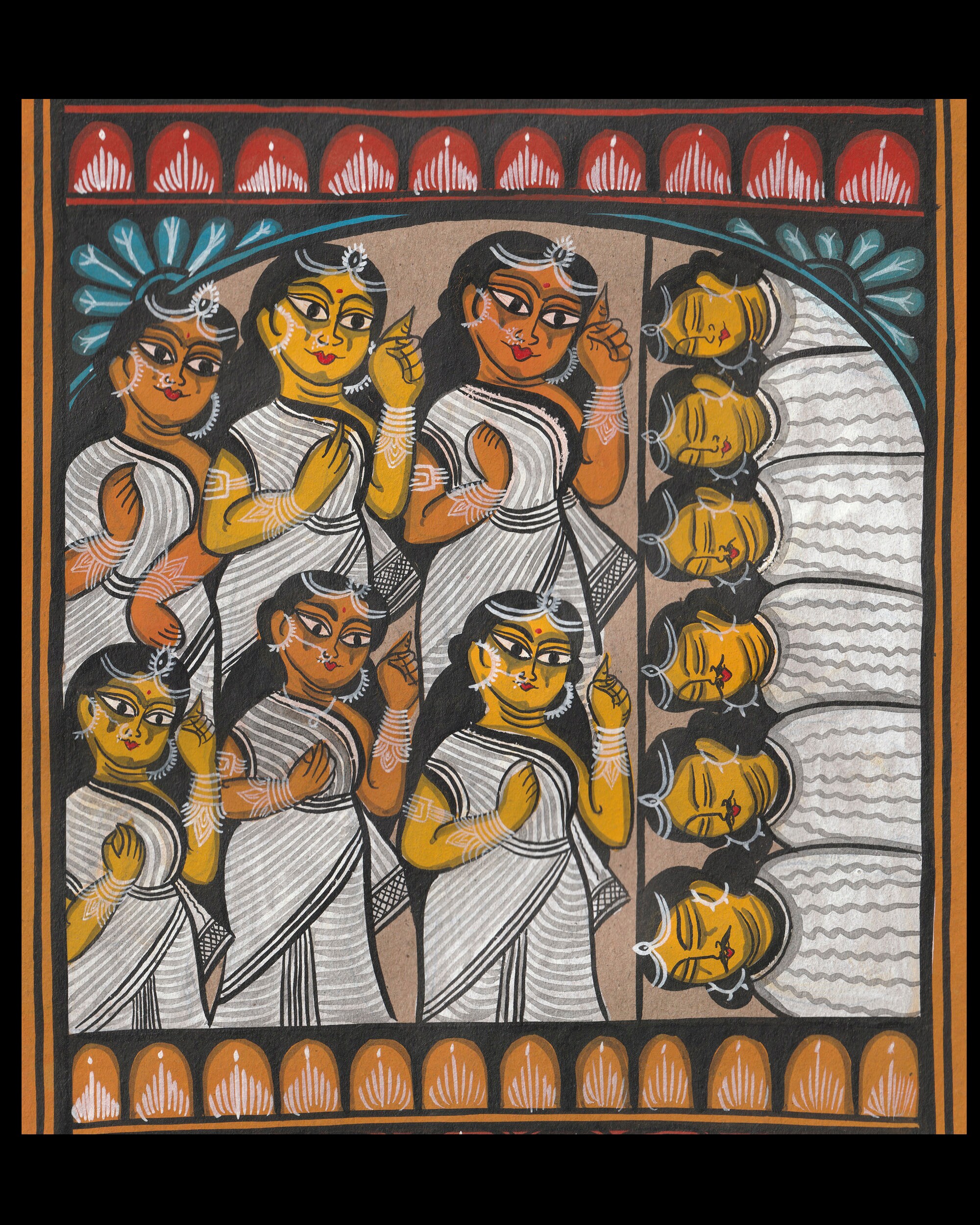 Snake Goddess Manasa Hand Painted Original Indian Folk Art Painting in ...