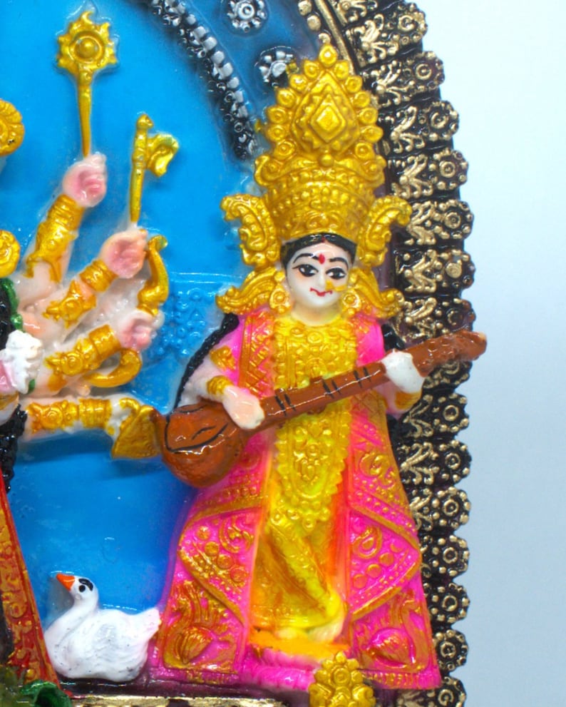 Durga Maa Statue With Family Mahishasura Mardini Maa Durga Protima India Hindu Goddess Statue ...