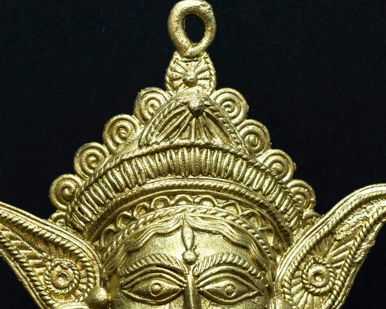 Maa Durga Face Handmade Indian Brass Figurine Hindu Goddess Dokra ...