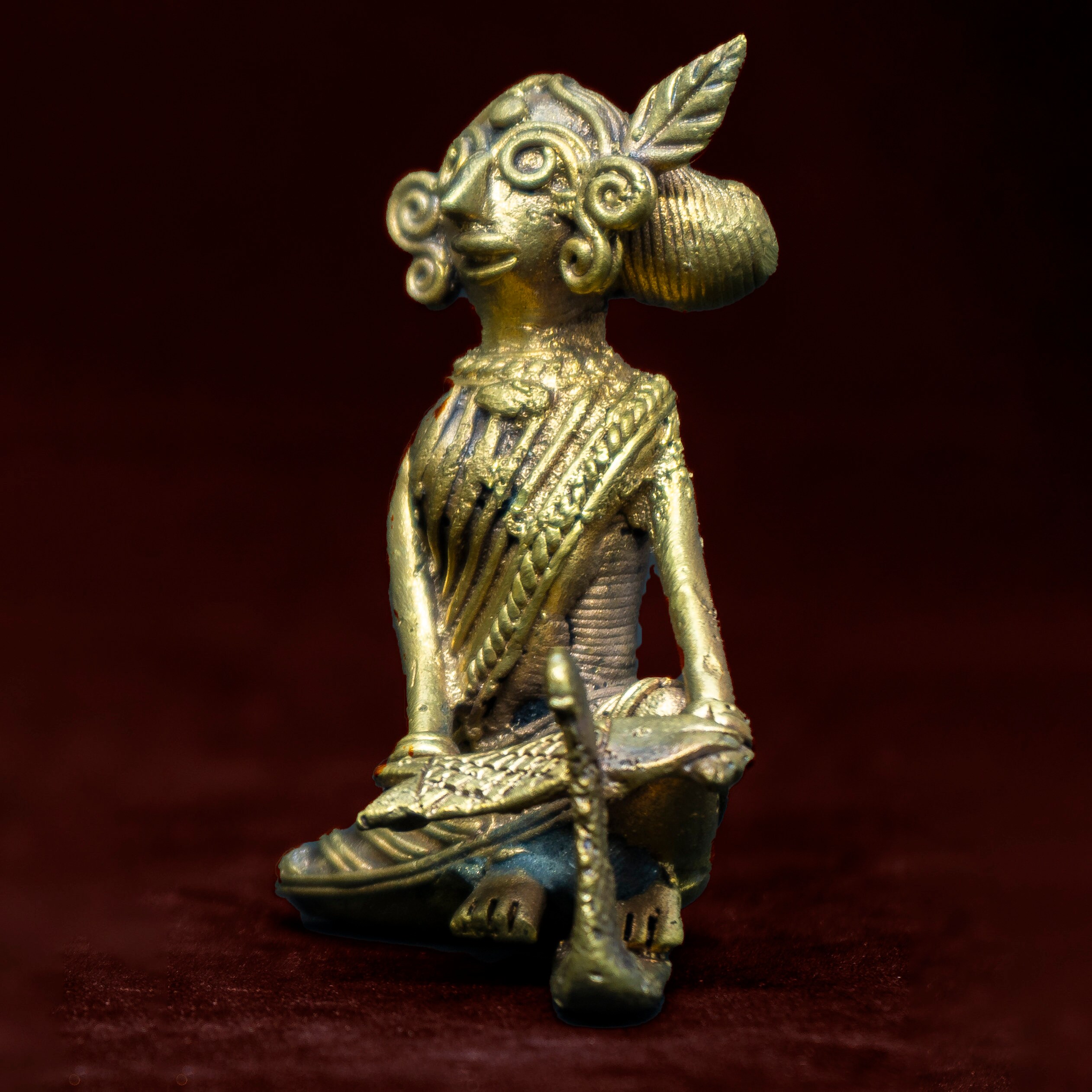 Dhokra Art Indian Tribal Women Set of 3 Indian Folk Indian Brass ...