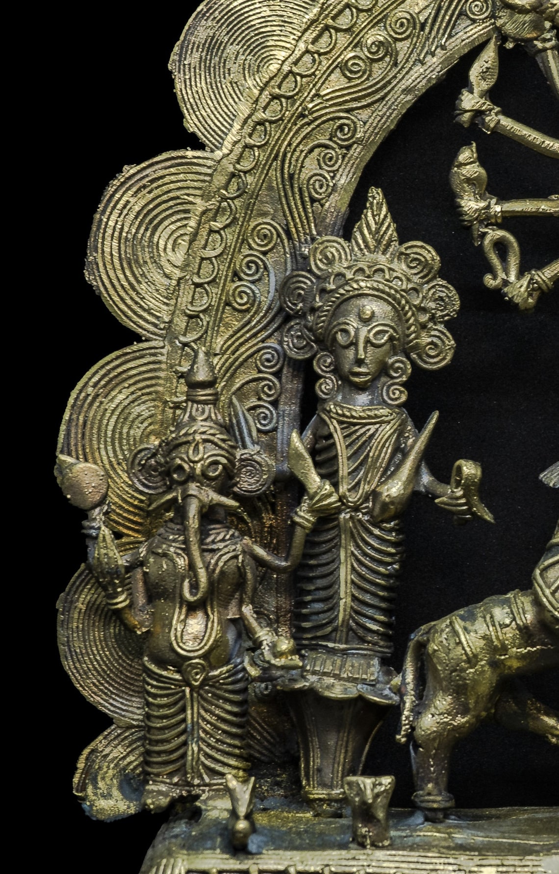 Dhokra Art of Goddess Durga Statue Indian Brass Figurine - Etsy