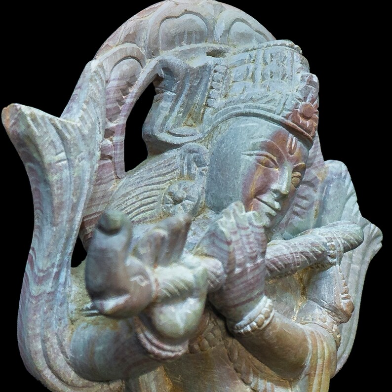 Monolithic Stone Hand Sculpted Krishna Statue Primitive Tribal Craft ...