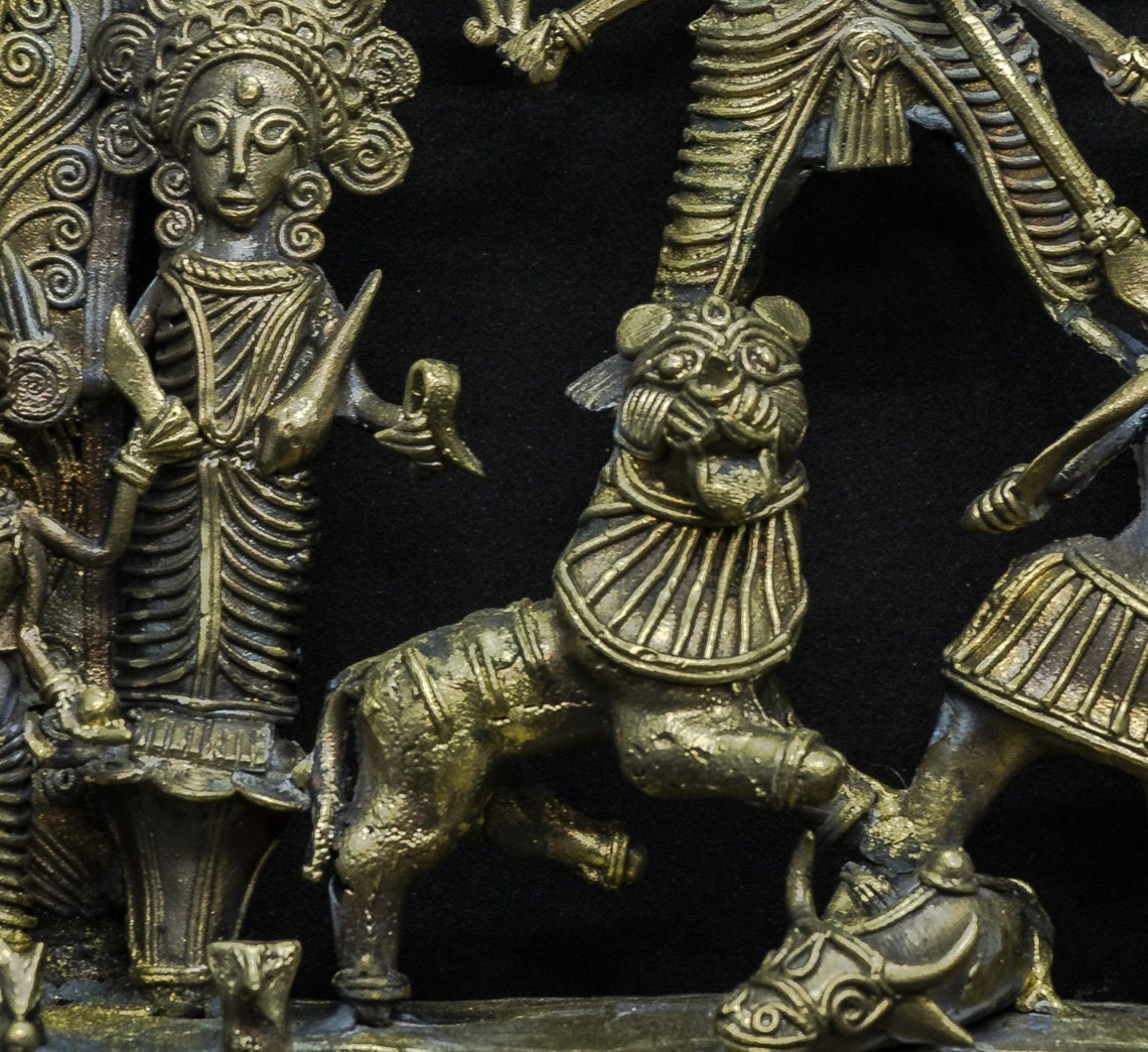 Dhokra Art of Goddess Durga Statue Indian Brass Figurine - Etsy
