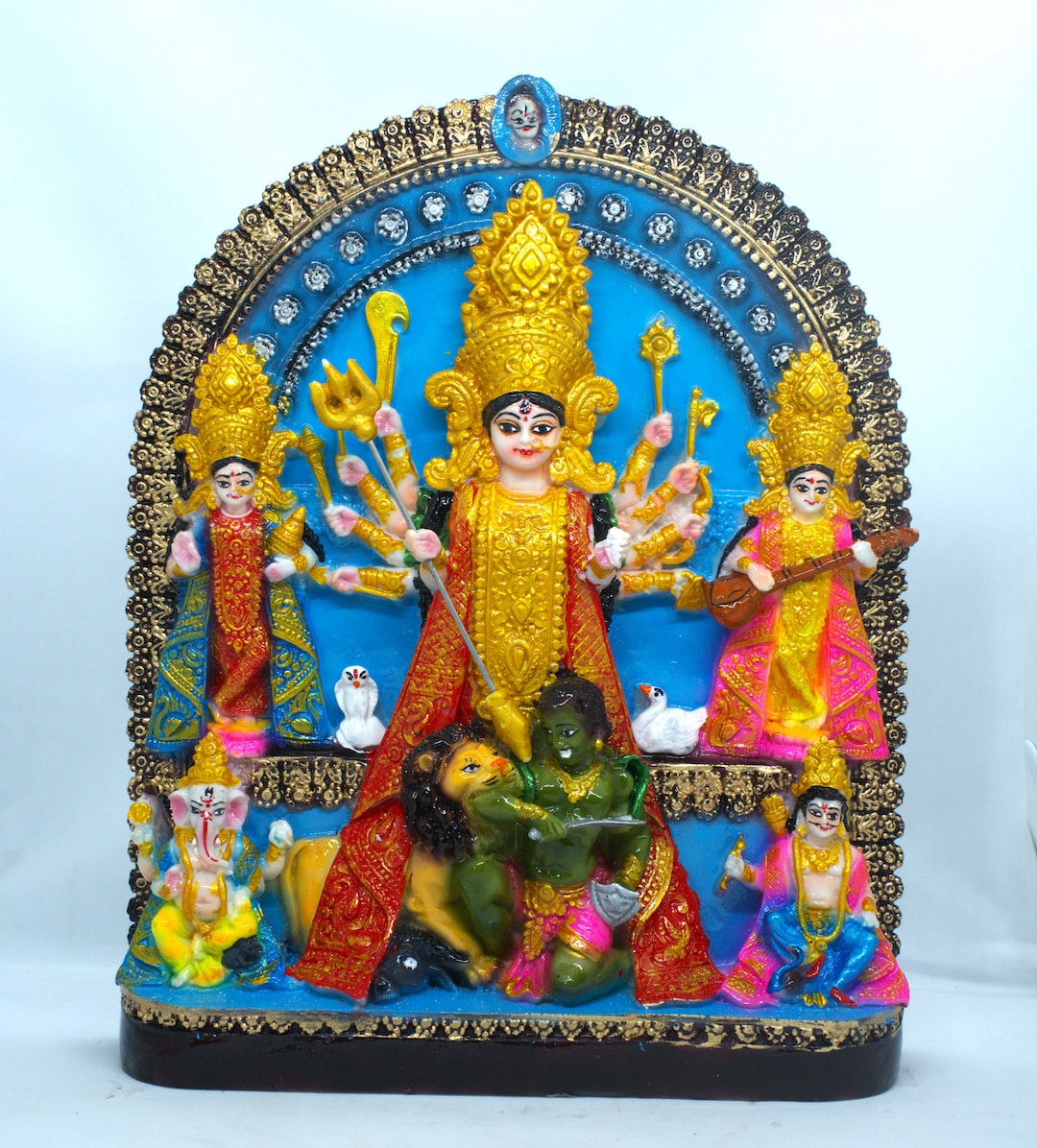 Durga Maa Statue With Family- Mahishasura Mardini Maa Durga Protima ...