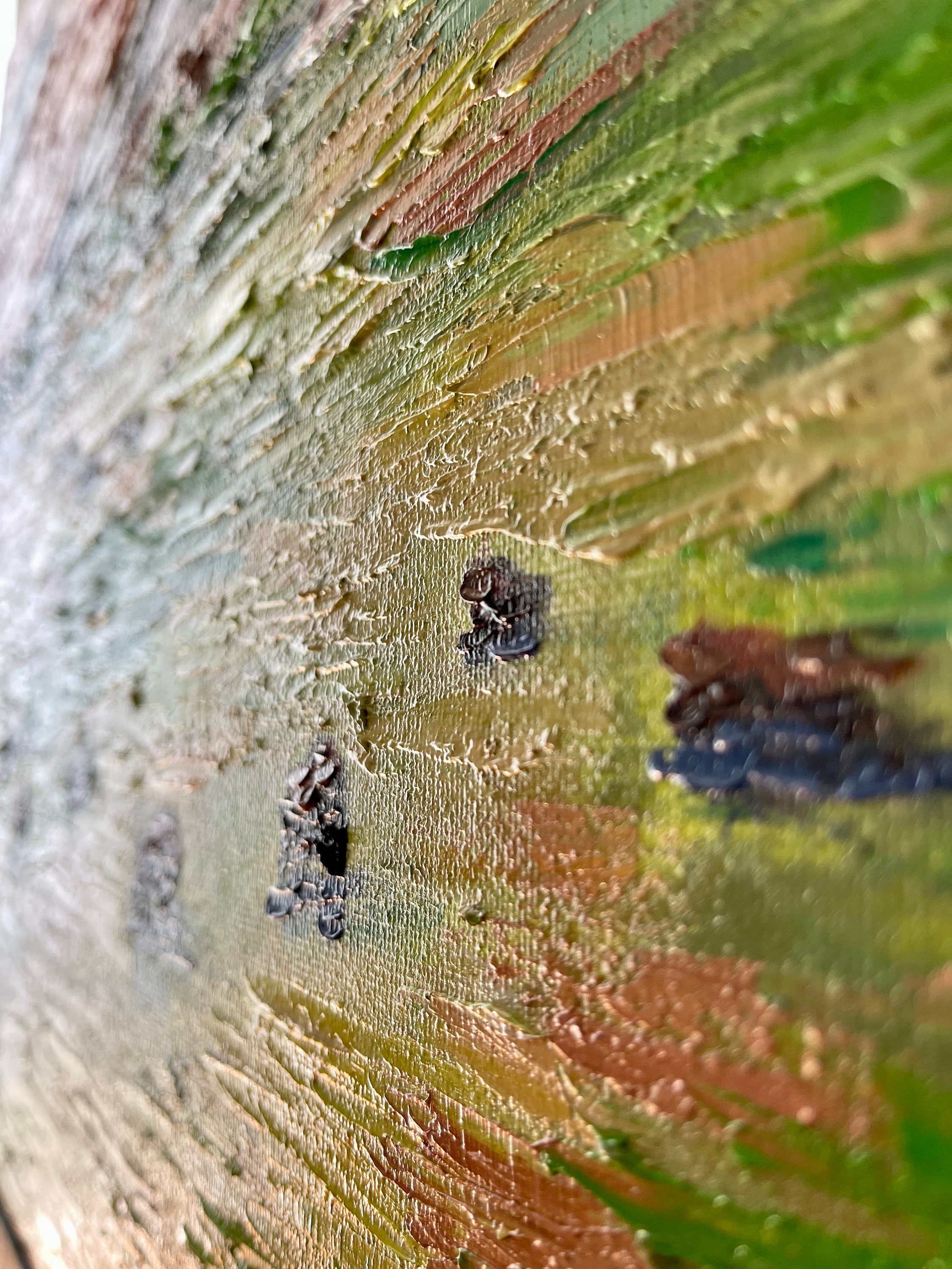 Yellowstone Landscape Original Painting Bison Field Original Impasto ...