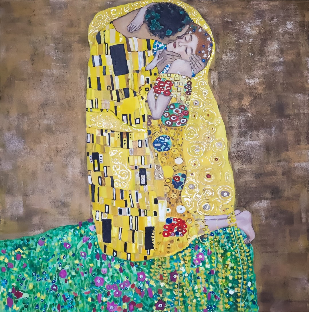 The Kiss - Gustav Klimt, Hand-painted Oil Painting Reproduction, Famous ...