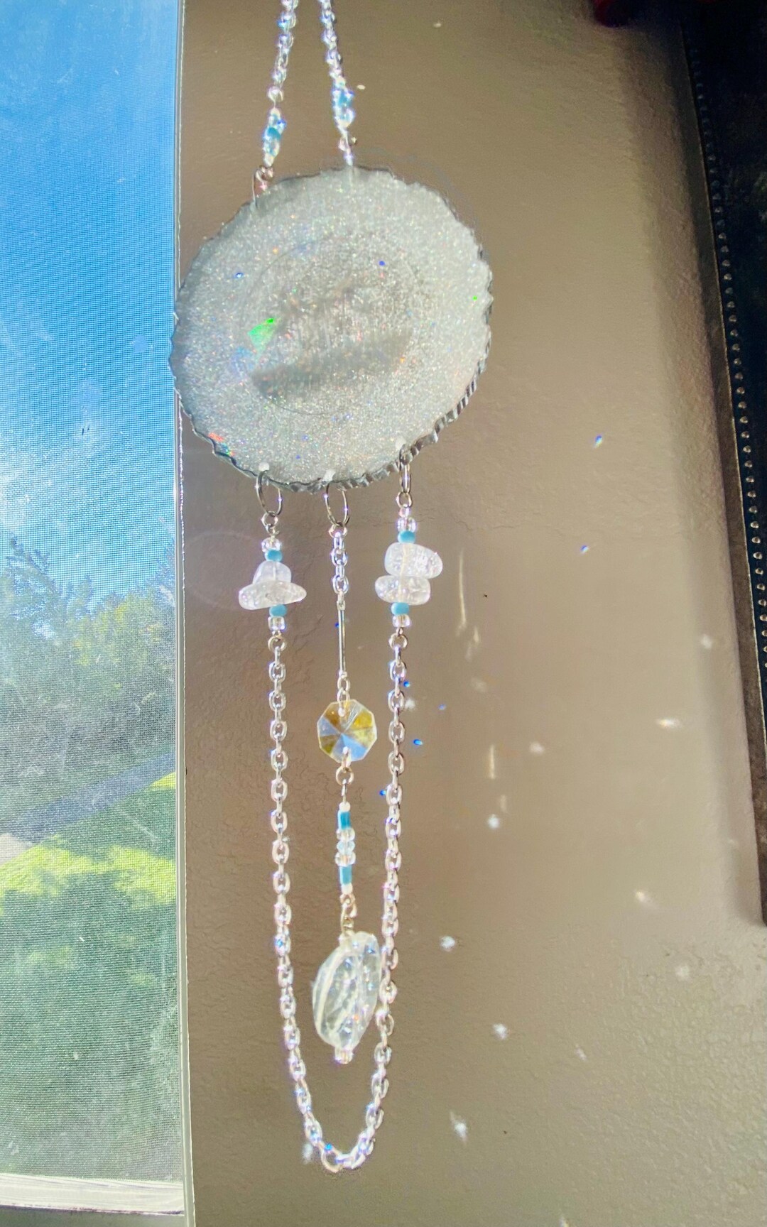 Holographic Palm Tree Resin Sun Catcher - Etsy
