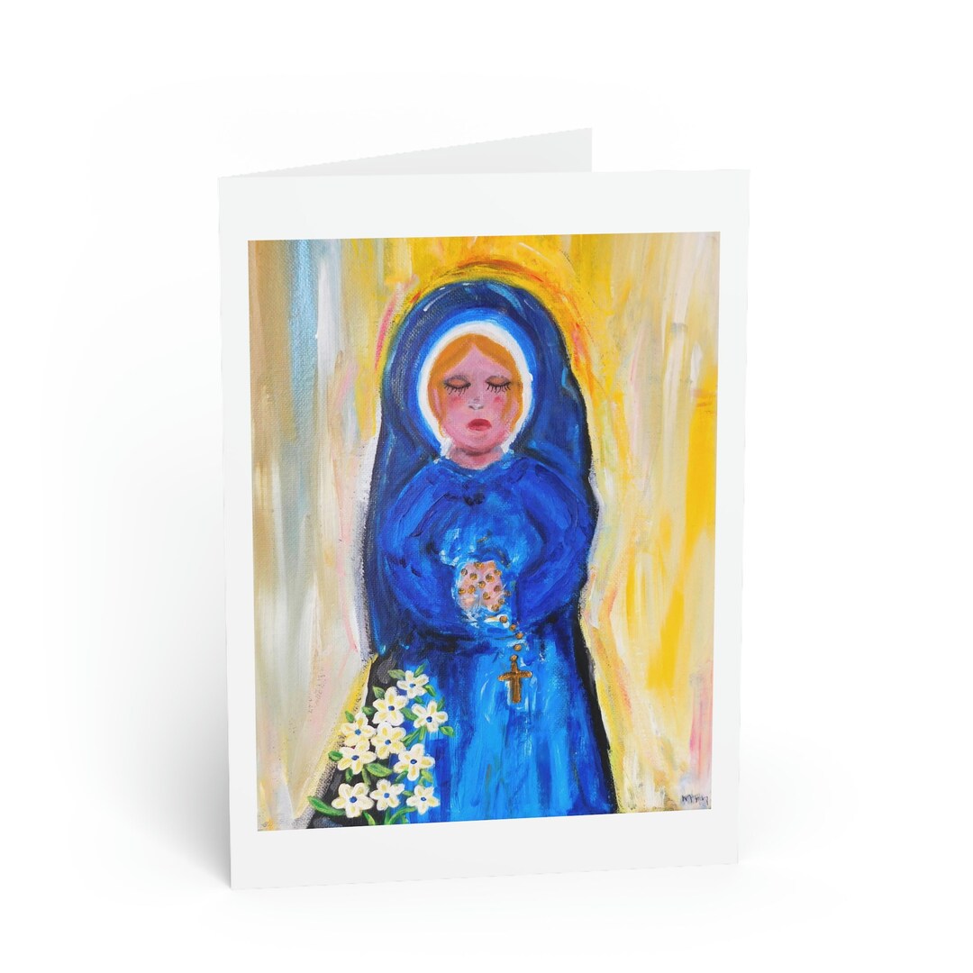 Nun Praying Card Nun Praying the Rosary Card Religious Card - Etsy