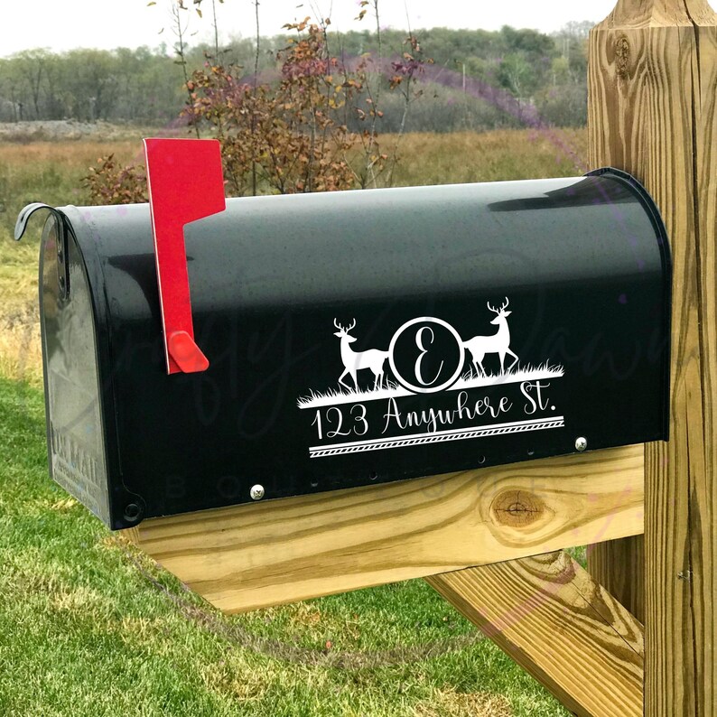 Deer Mailbox Decal | Custom Mailbox Decal | Street Address Decal ...
