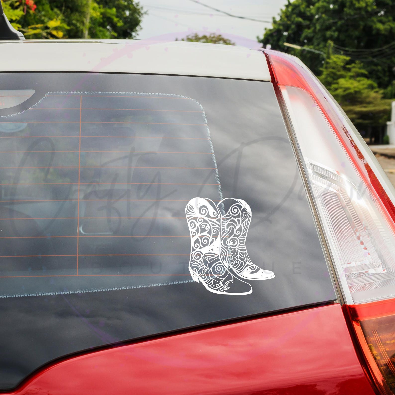 Cowboy Boots Mandala Decal | Boot Decal | Mandala Decal | Wall Decal ...