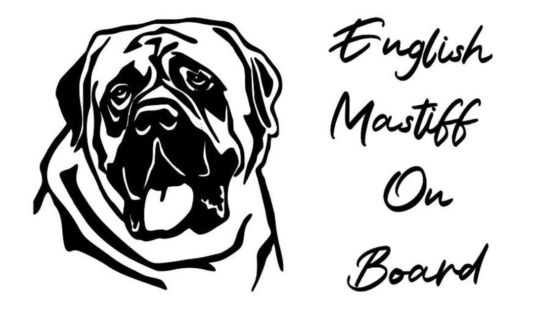 English Mastiff on Board Decal Mastiff Decal Dog Decal Mastiff Sticker ...
