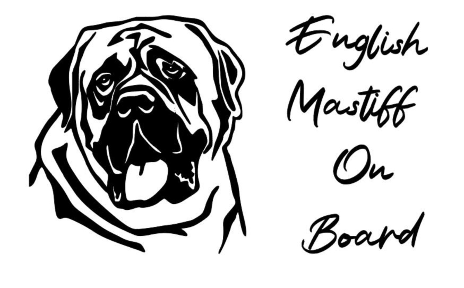 English Mastiff on Board Decal Mastiff Decal Dog Decal Mastiff Sticker ...