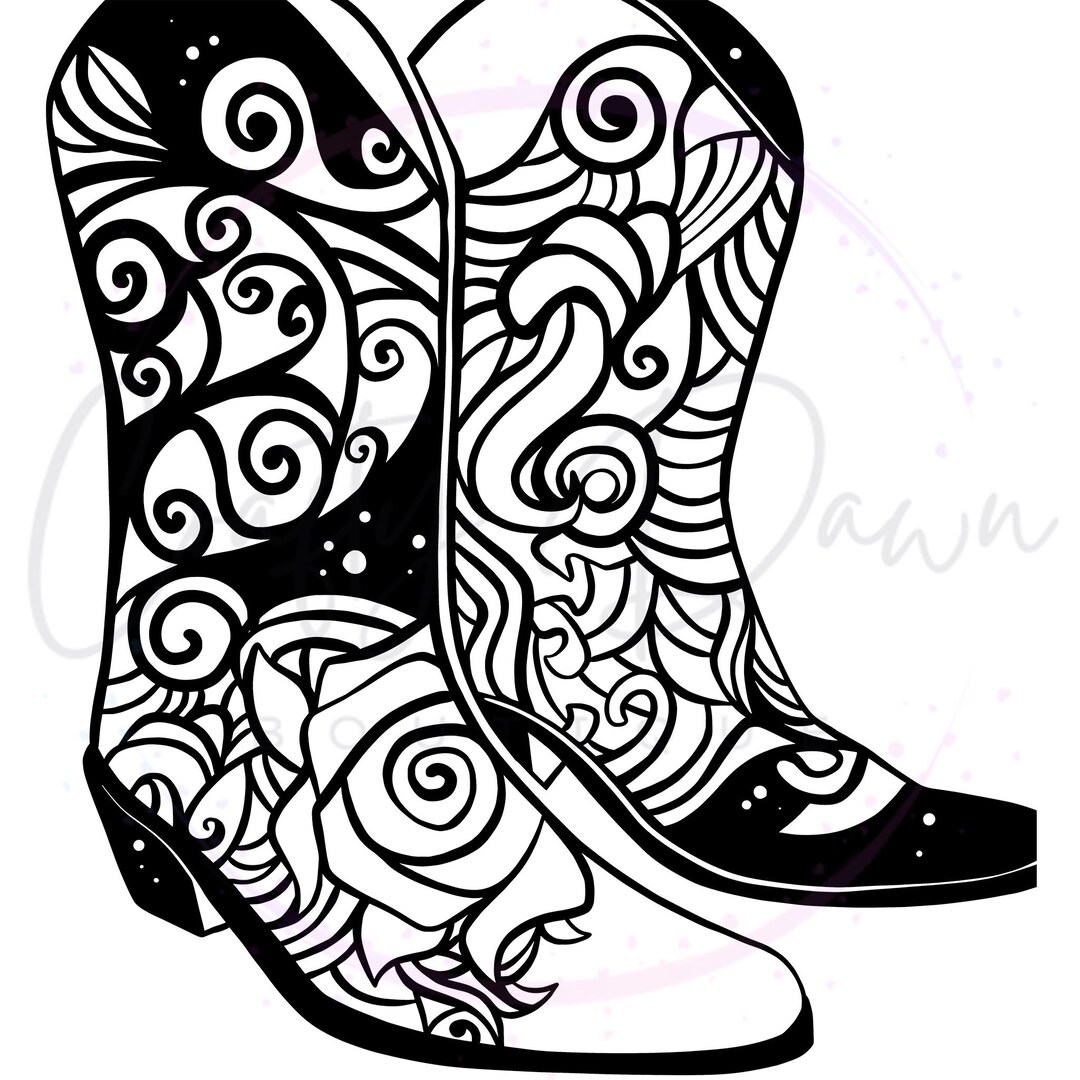 Cowboy Boots Mandala Decal | Boot Decal | Mandala Decal | Wall Decal ...