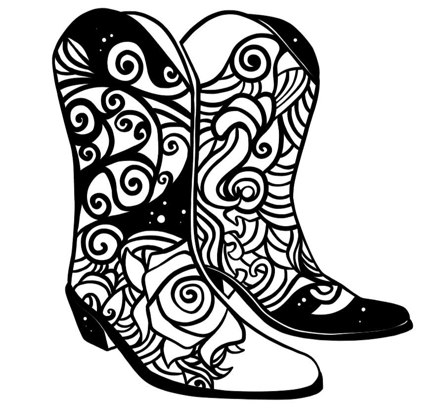 Cowboy Boots Mandala Decal | Boot Decal | Mandala Decal | Wall Decal ...