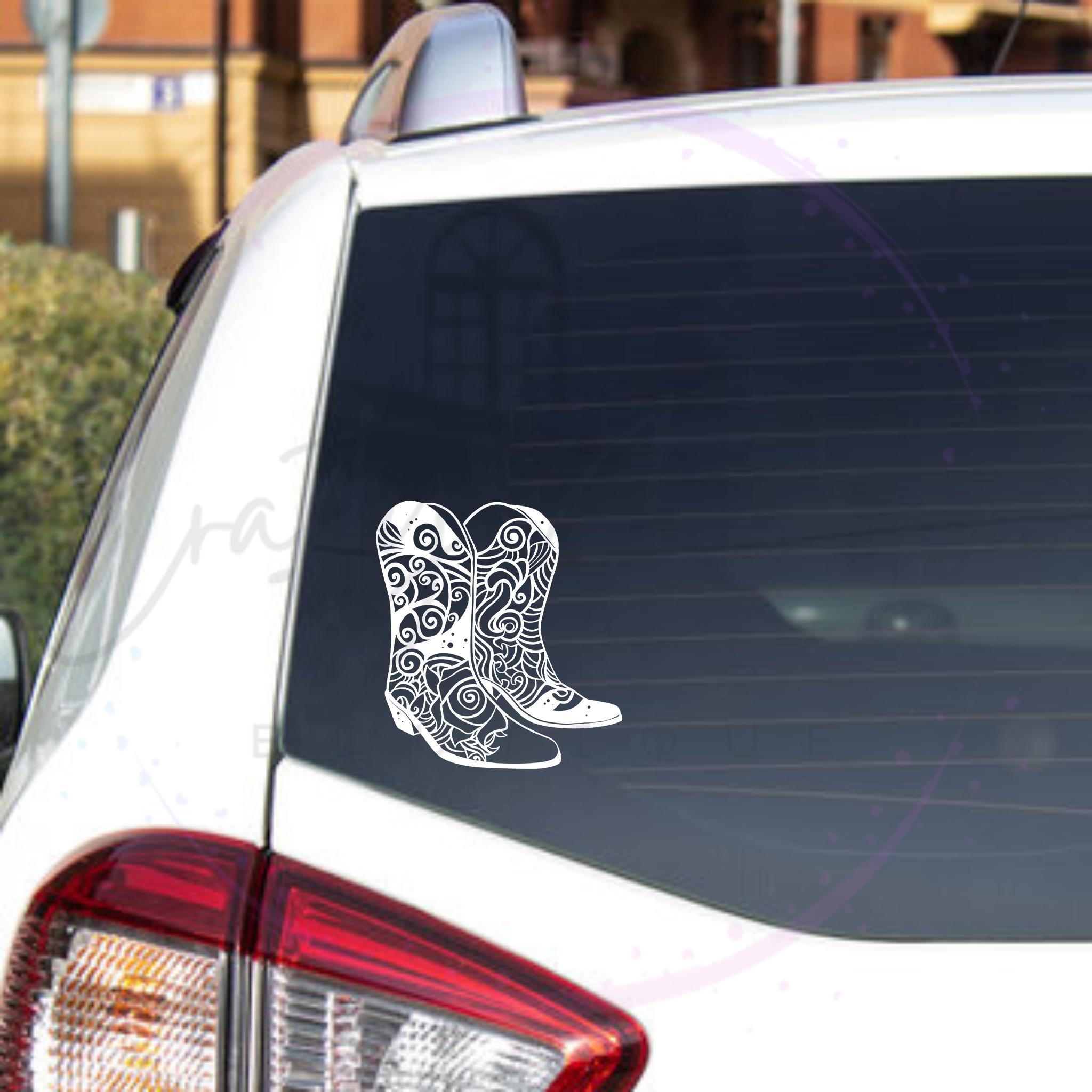 Cowboy Boots Mandala Decal | Boot Decal | Mandala Decal | Wall Decal ...