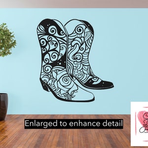 Cowboy Boots Mandala Decal | Boot Decal | Mandala Decal | Wall Decal ...