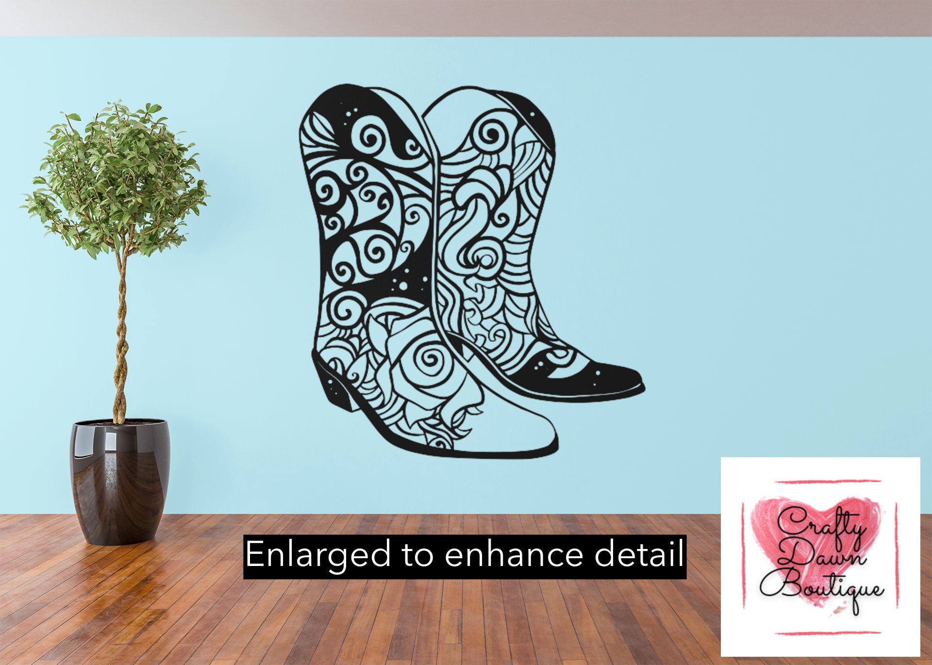 Cowboy Boots Mandala Decal | Boot Decal | Mandala Decal | Wall Decal ...