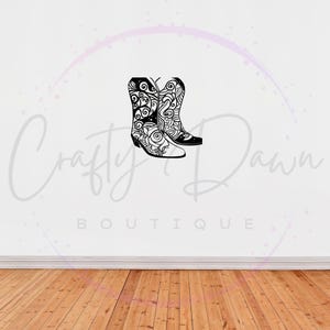 Cowboy Boots Mandala Decal | Boot Decal | Mandala Decal | Wall Decal ...