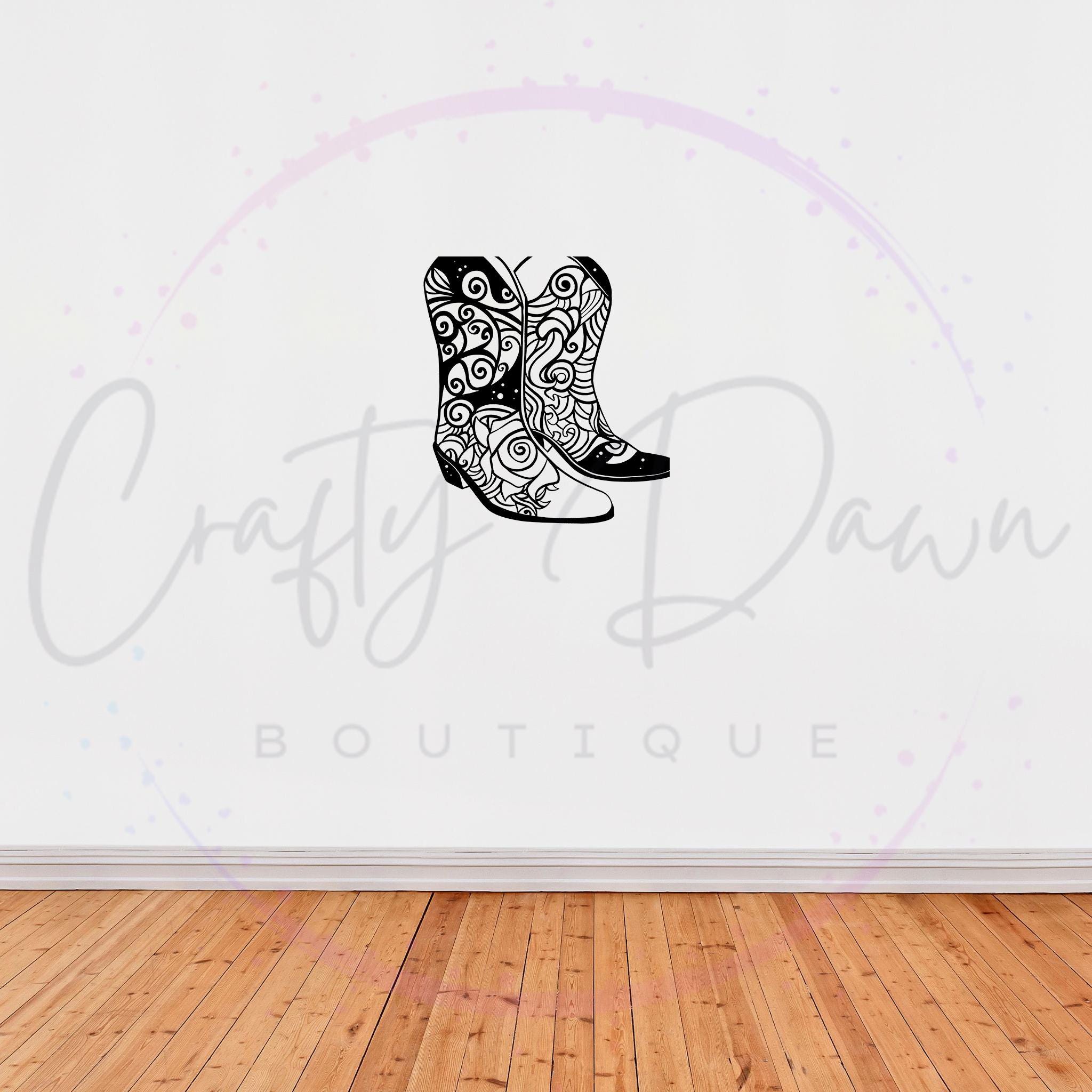 Cowboy Boots Mandala Decal | Boot Decal | Mandala Decal | Wall Decal ...