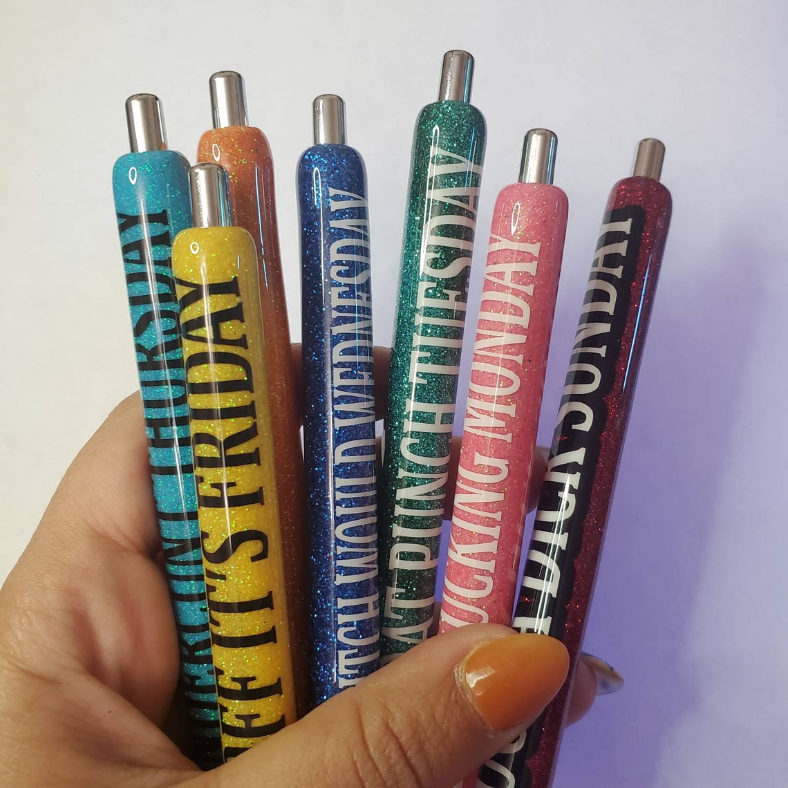 Daily Pens, Weekday Custom Pen, Weekday Cuss Words, Pen Set, Funny Gift ...