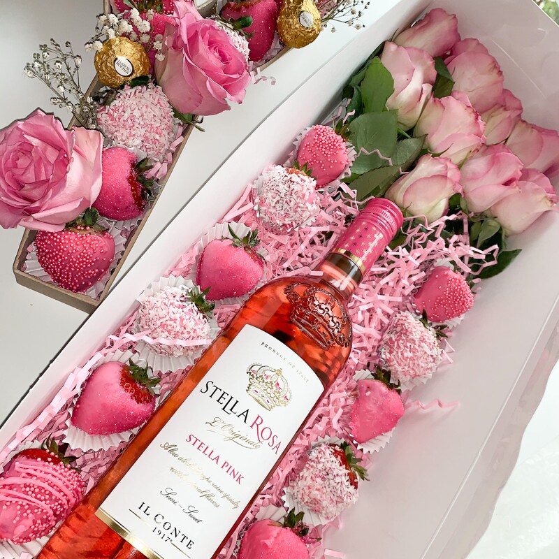 Rose and Wine Box - Etsy