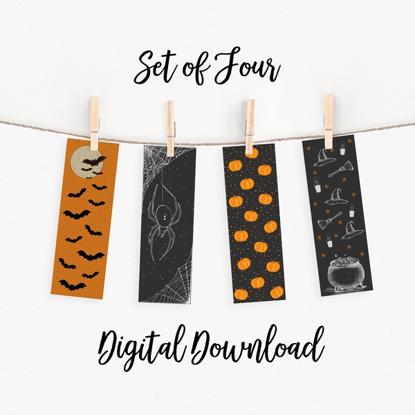 Printable Halloween Bookmarks - Etsy