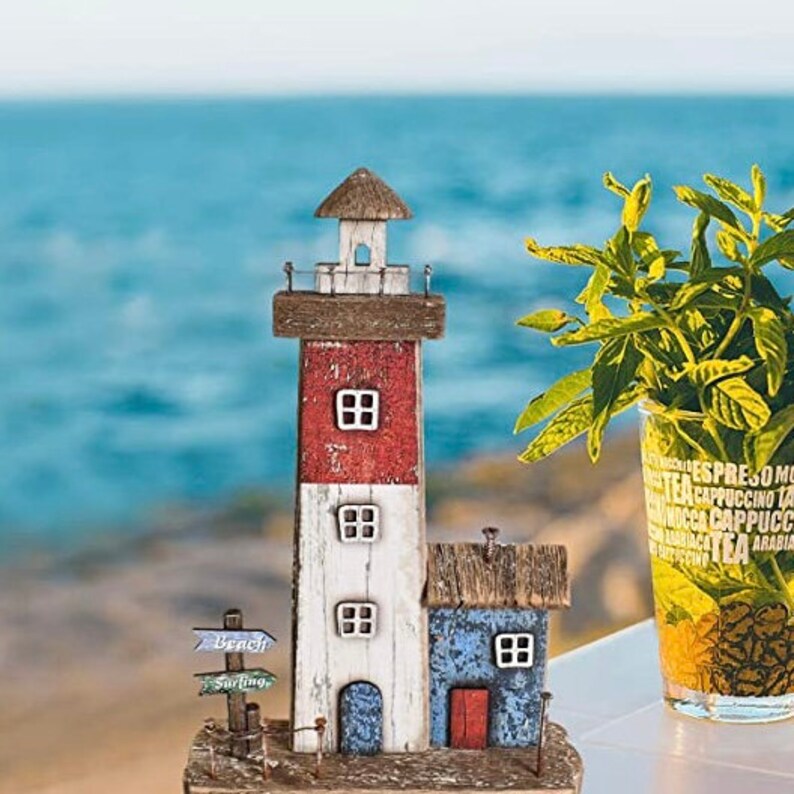 Rustic Wooden Lighthouse Decor Handcrafted Lighthouse - Etsy