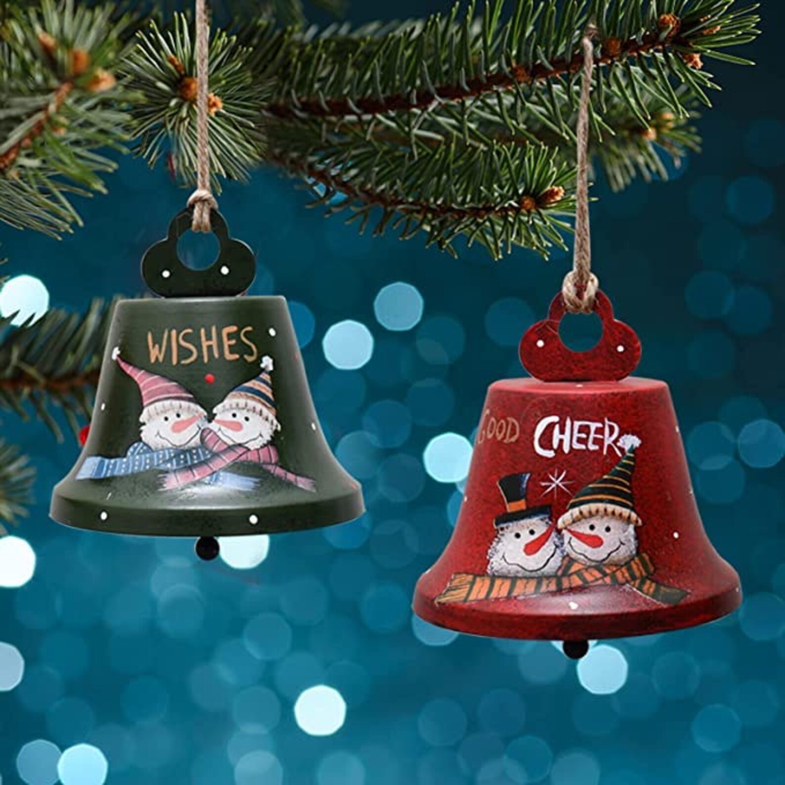 Christmas Tree Ornaments Jingle Bell Decorations With Hand - Etsy