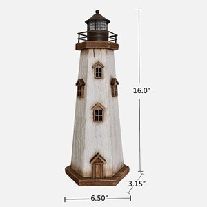 Wooden Lighthouse Decor With LED Light, Decorative Handcrafted ...