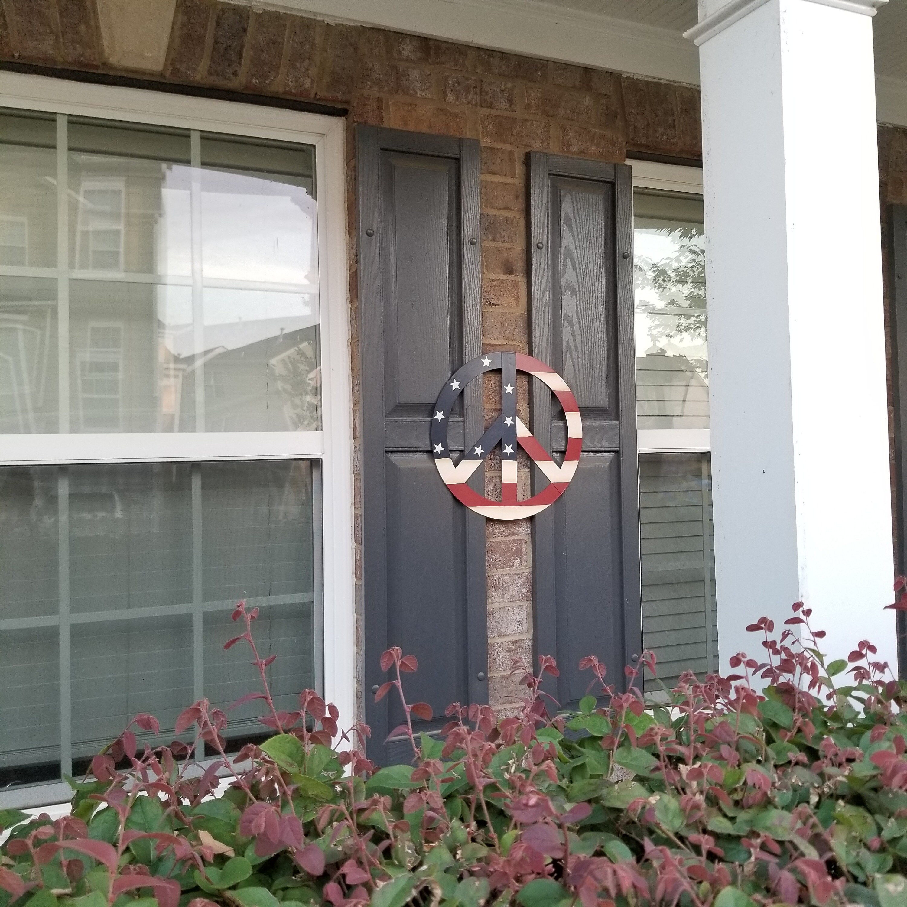 Metal Peace Sign Red Hanging Ornament Rustic Wall Art Hippie - Etsy