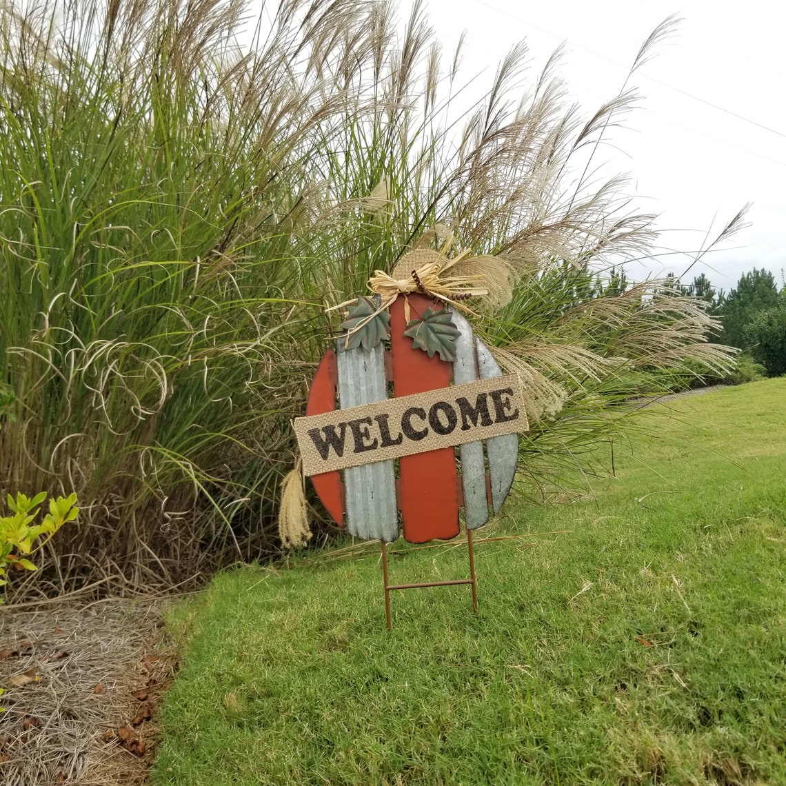 Metal Pumpkin Garden Stake Fall Decor Decorative Autumn Garden | Etsy