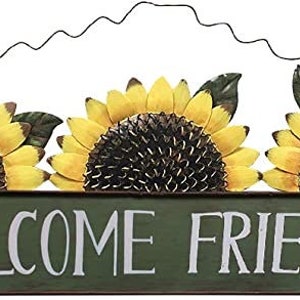 Metal Hanging Sunflower Welcome Door Sign for Indoor Outdoor | Etsy