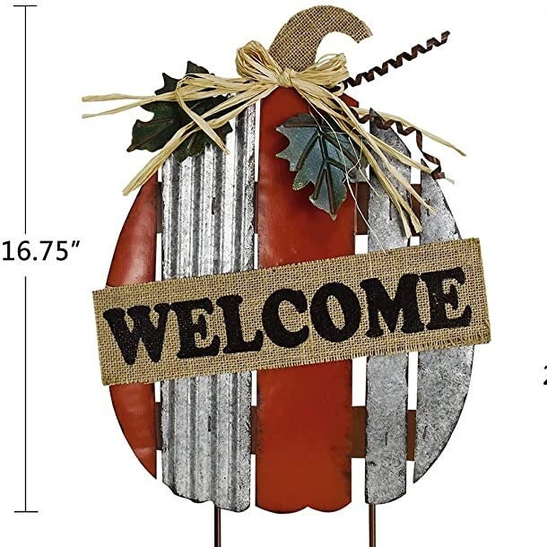 Metal Pumpkin Garden Stake Fall Decor Decorative Autumn Garden - Etsy