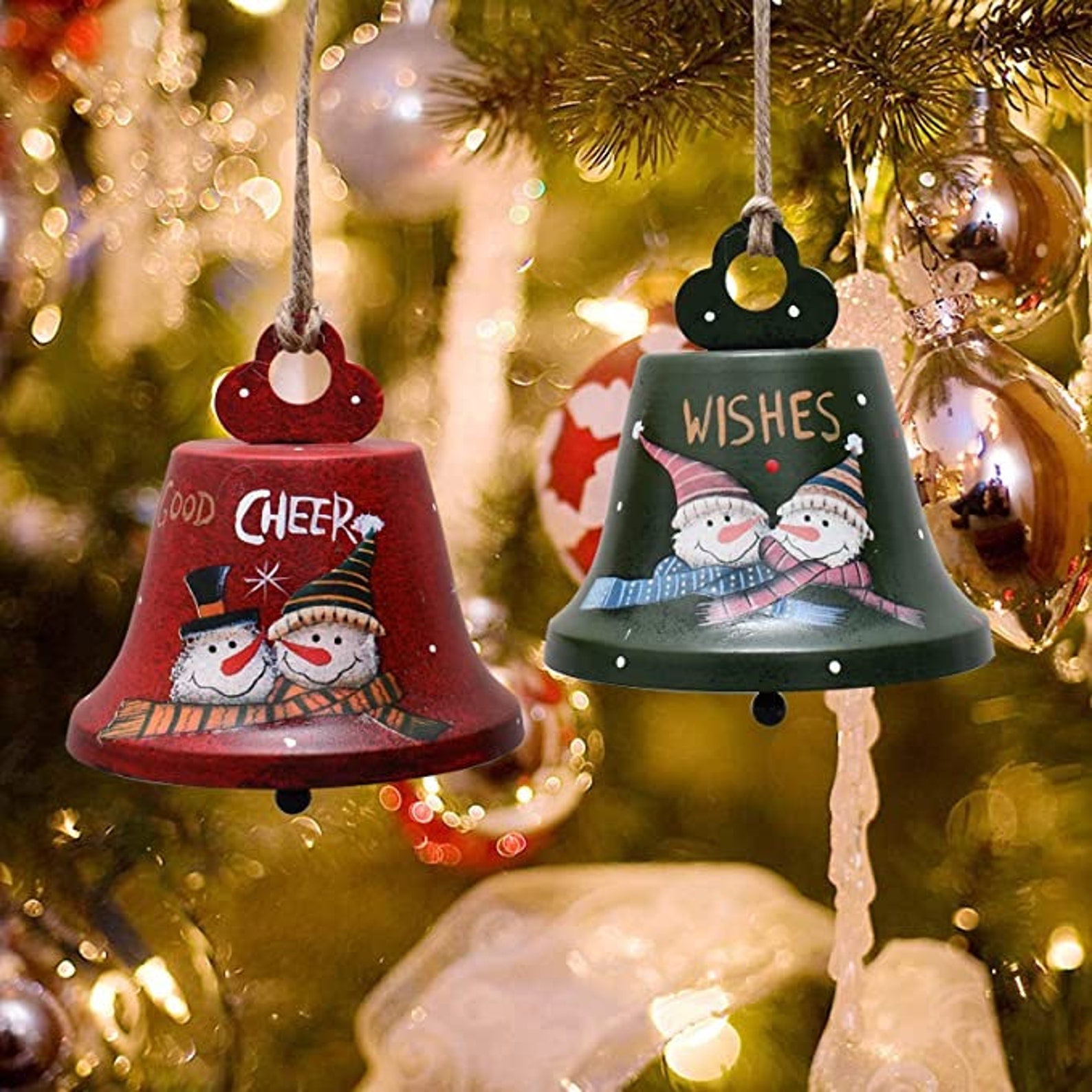 Christmas Tree Ornaments Jingle Bell Decorations With Hand - Etsy