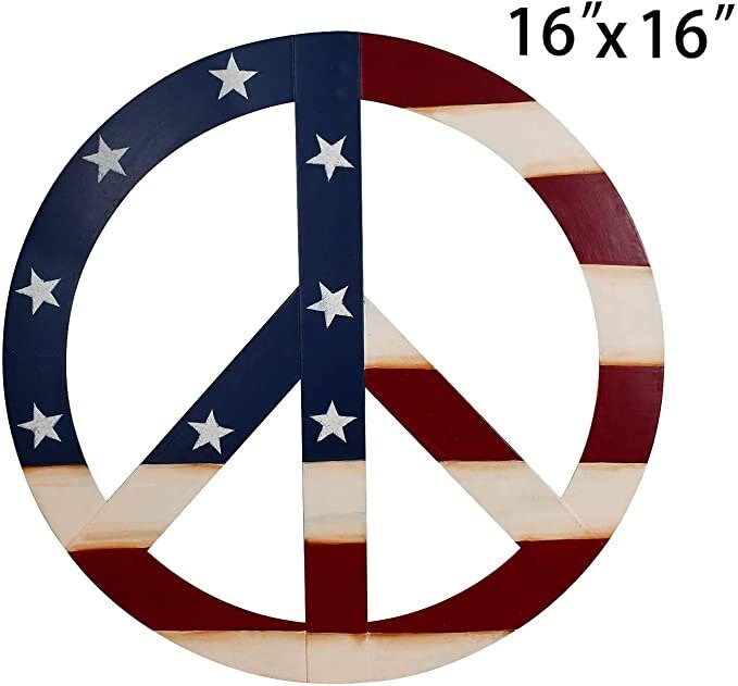Metal Peace Sign Red Hanging Ornament Rustic Wall Art Hippie - Etsy
