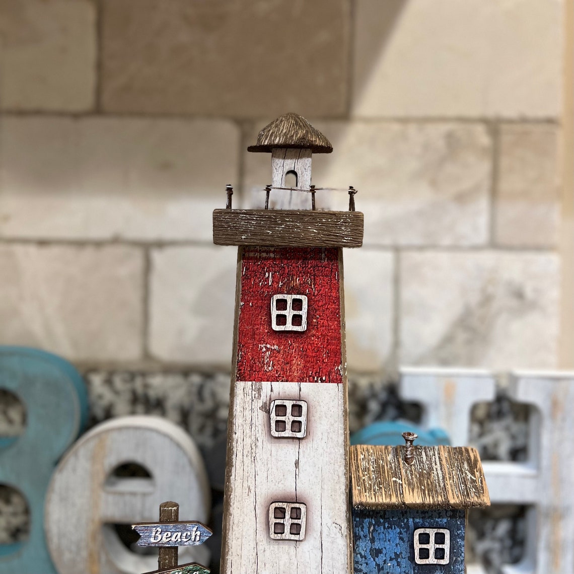 Rustic Wooden Lighthouse Decor Handcrafted Lighthouse - Etsy