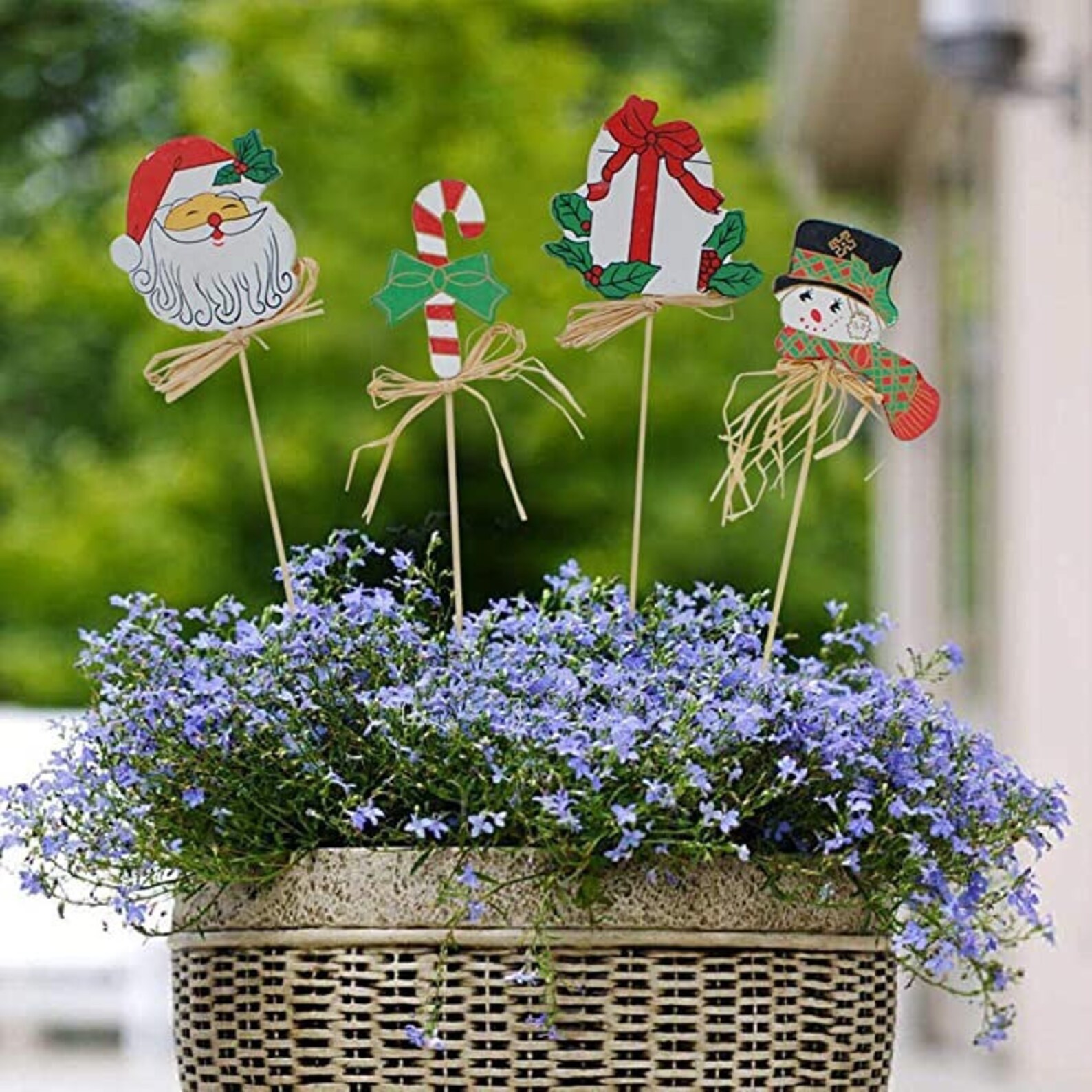 Christmas Decor Garden Stake Snowman Santa Claus Candy Box - Etsy