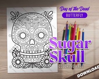 Dia De Los Muertos Skull Coloring Page Sugar Skull Coloring for Adults ...
