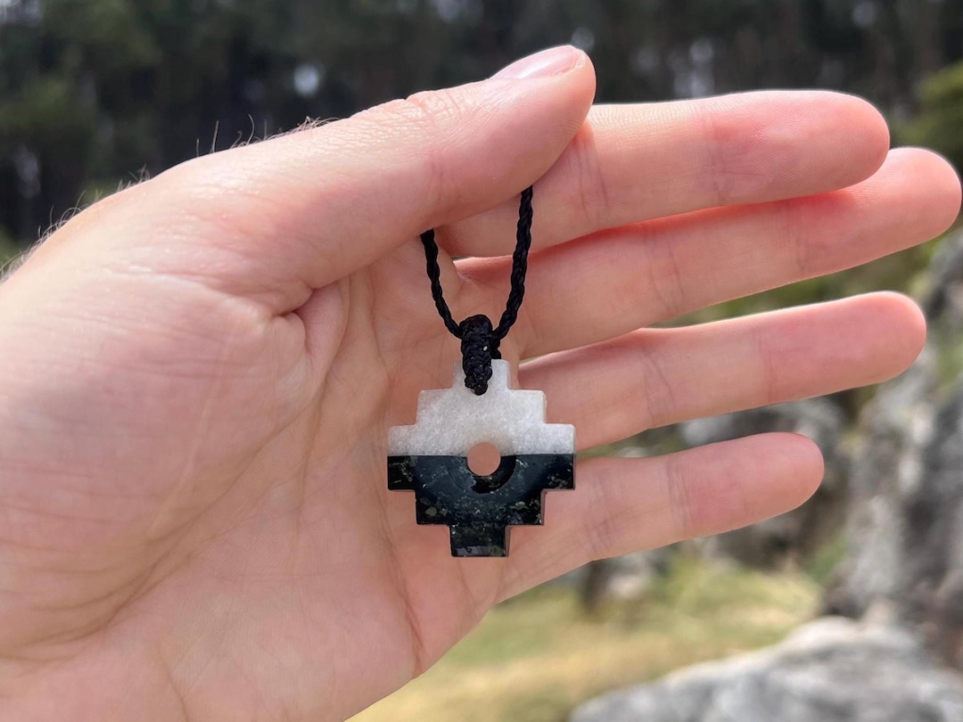 Chakana / Inca Cross Necklace / White Onyx Chakana Pendant / Handmade ...