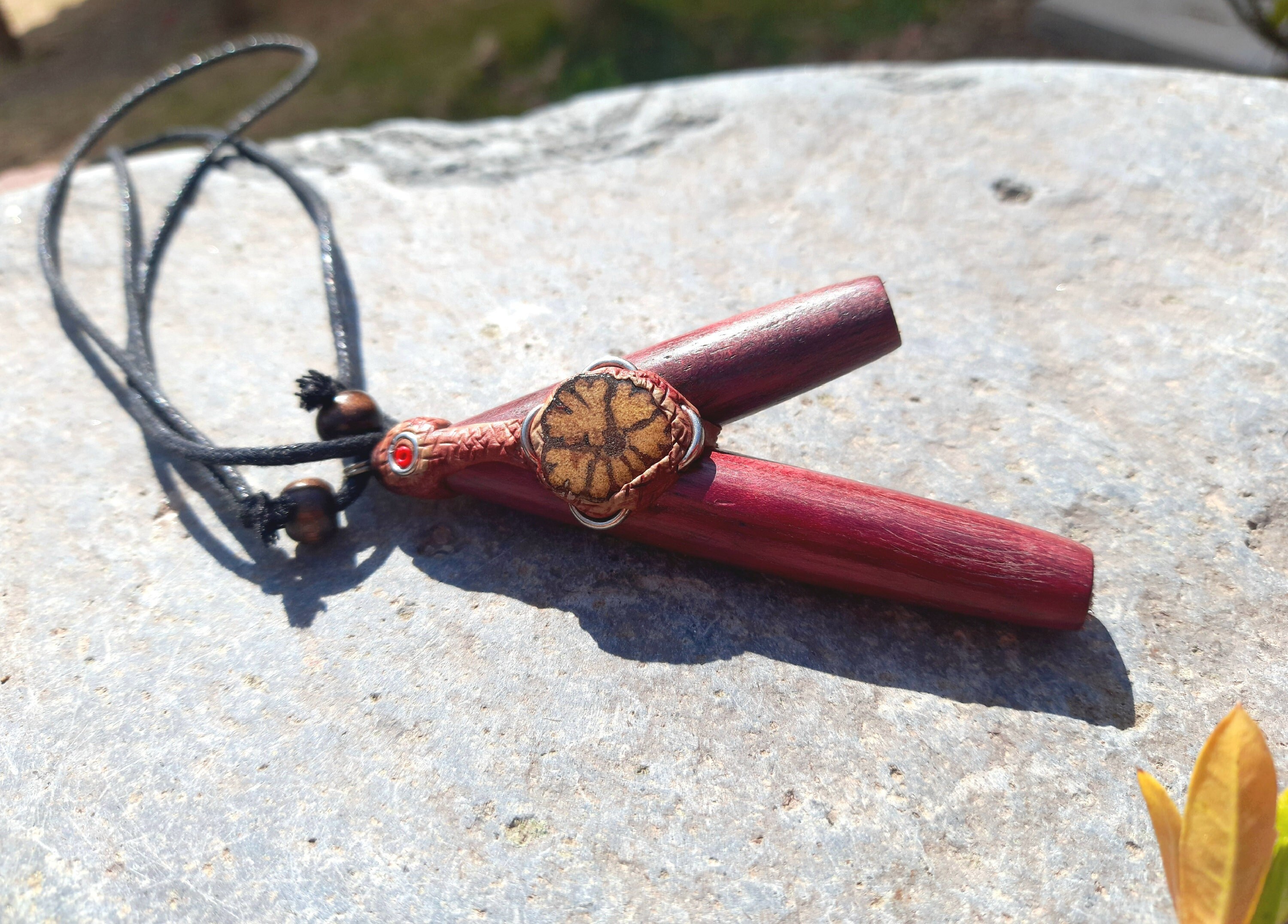 Rosewood Kuripe Necklace Shipibo Kuripe Kuripi Hape Pipe Kuripe ...