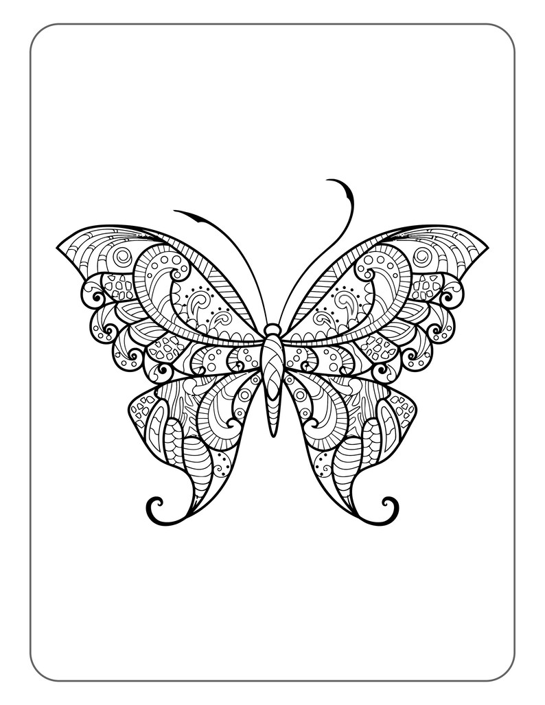 20 Unique Butterfly Printable Coloring Pages for Adults or Kids. - Etsy