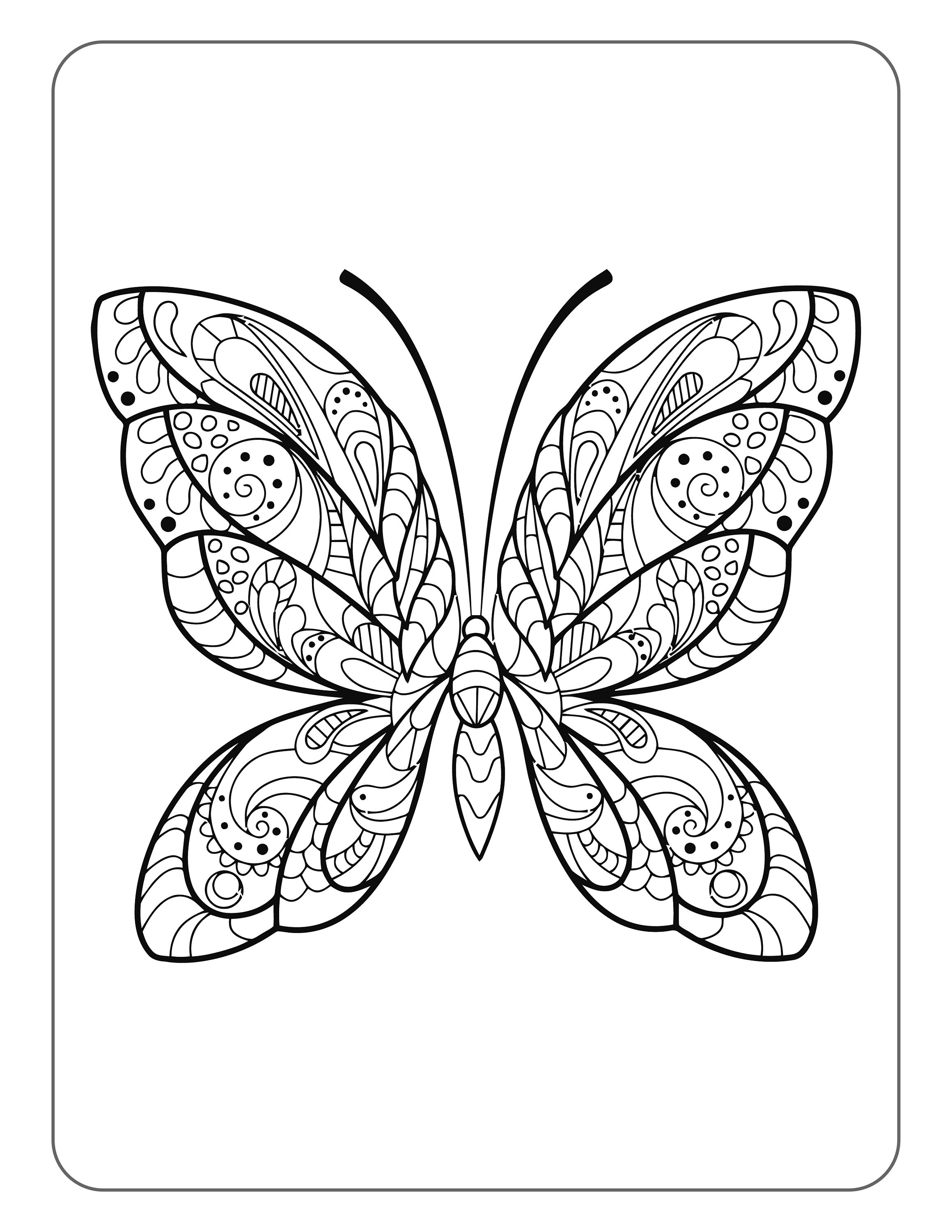 20 Unique Butterfly Printable Coloring Pages for Adults or Kids. - Etsy