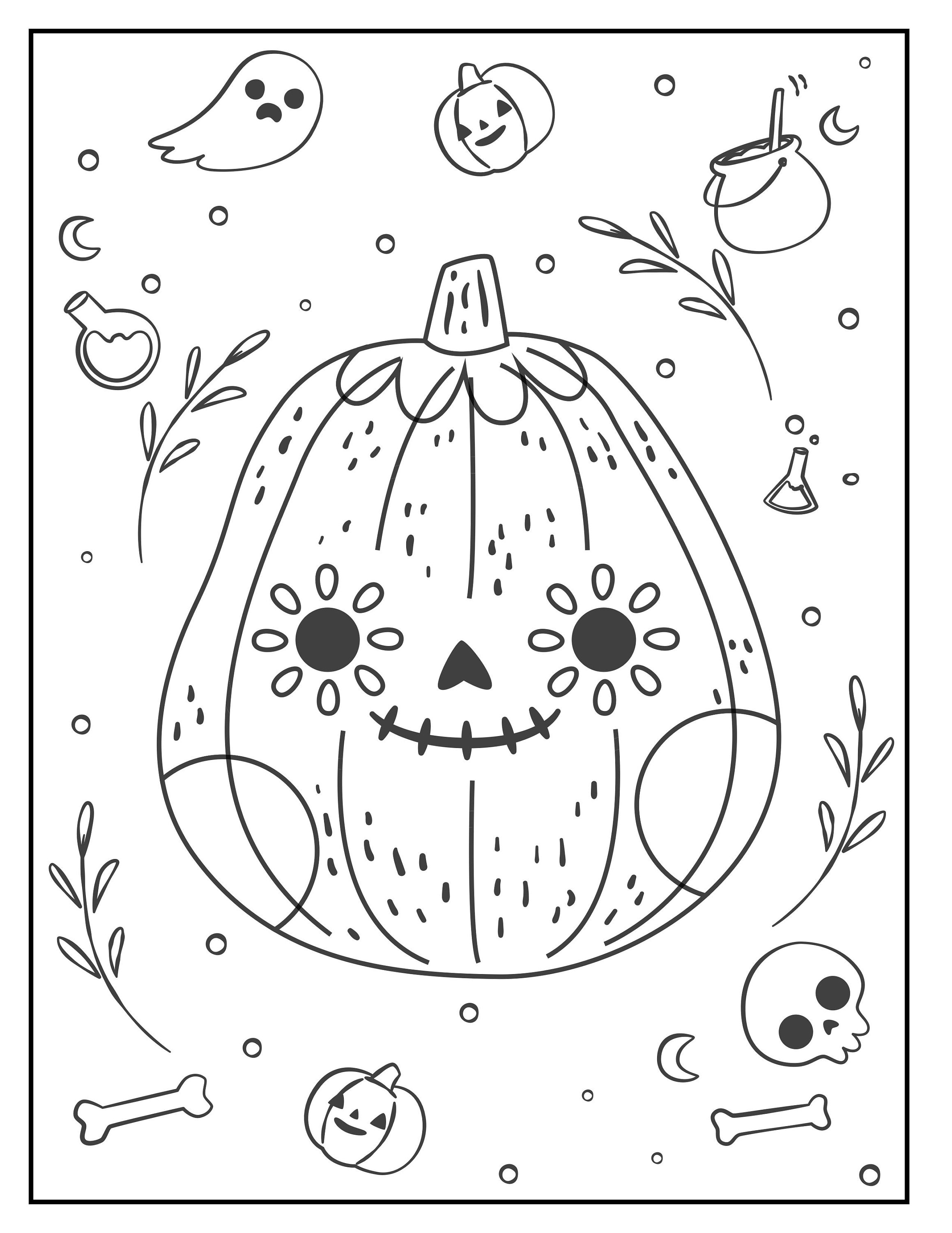 40 Printable Halloween Coloring Pages - Etsy