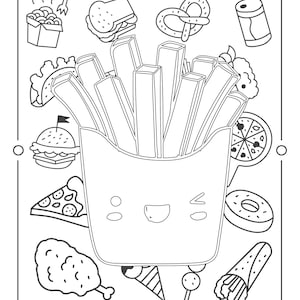 30 Printable Kawaii Food Coloring Pages - Etsy