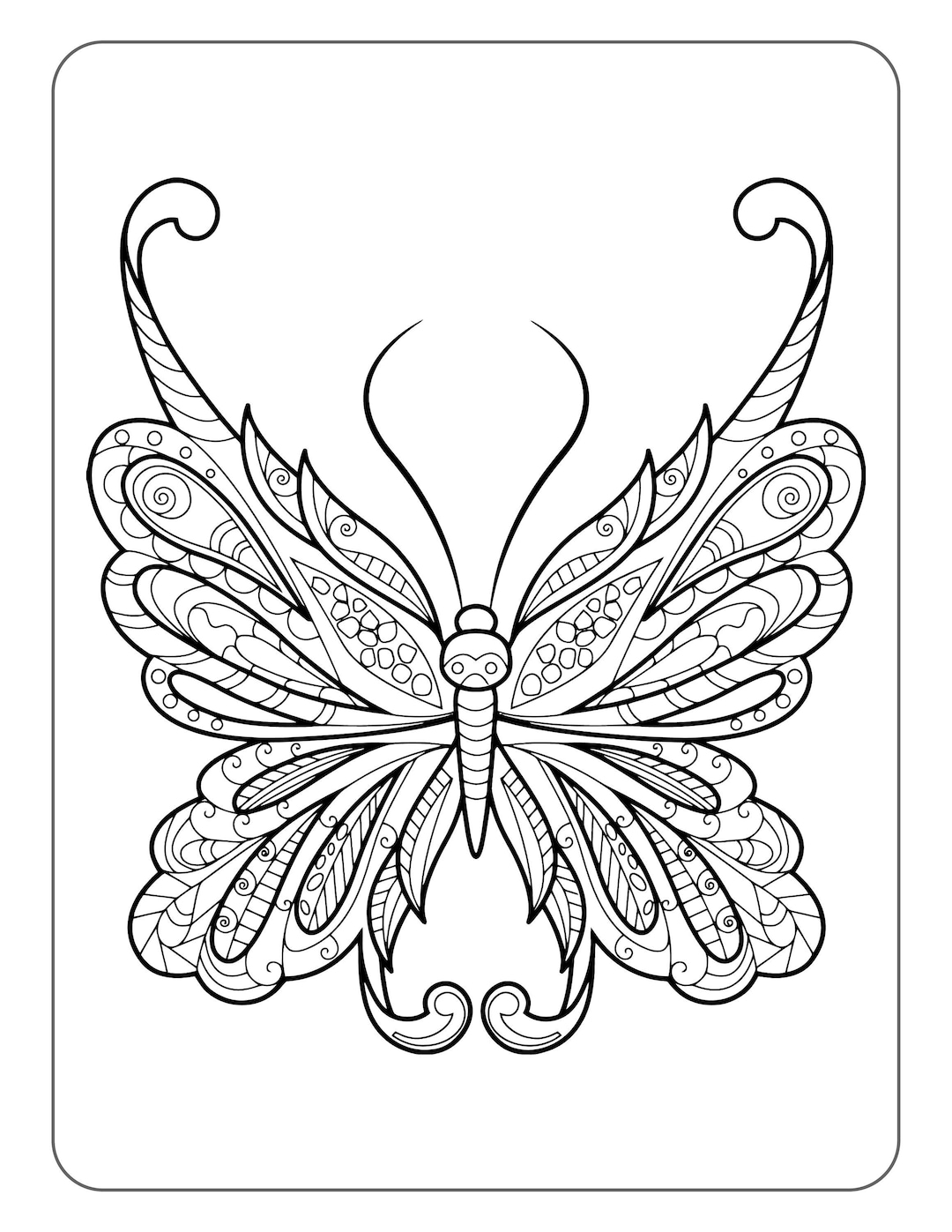 20 Unique Butterfly Printable Coloring Pages for Adults or Kids. - Etsy