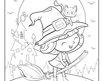 40 Printable Halloween Coloring Pages - Etsy