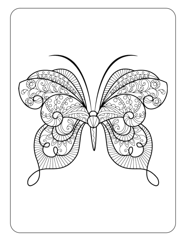 20 Unique Butterfly Printable Coloring Pages for Adults or Kids. - Etsy