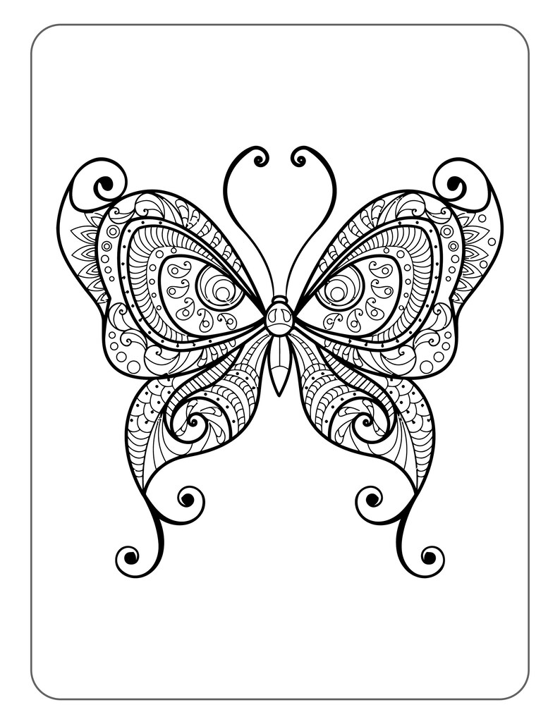20 Unique Butterfly Printable Coloring Pages for Adults or Kids. - Etsy